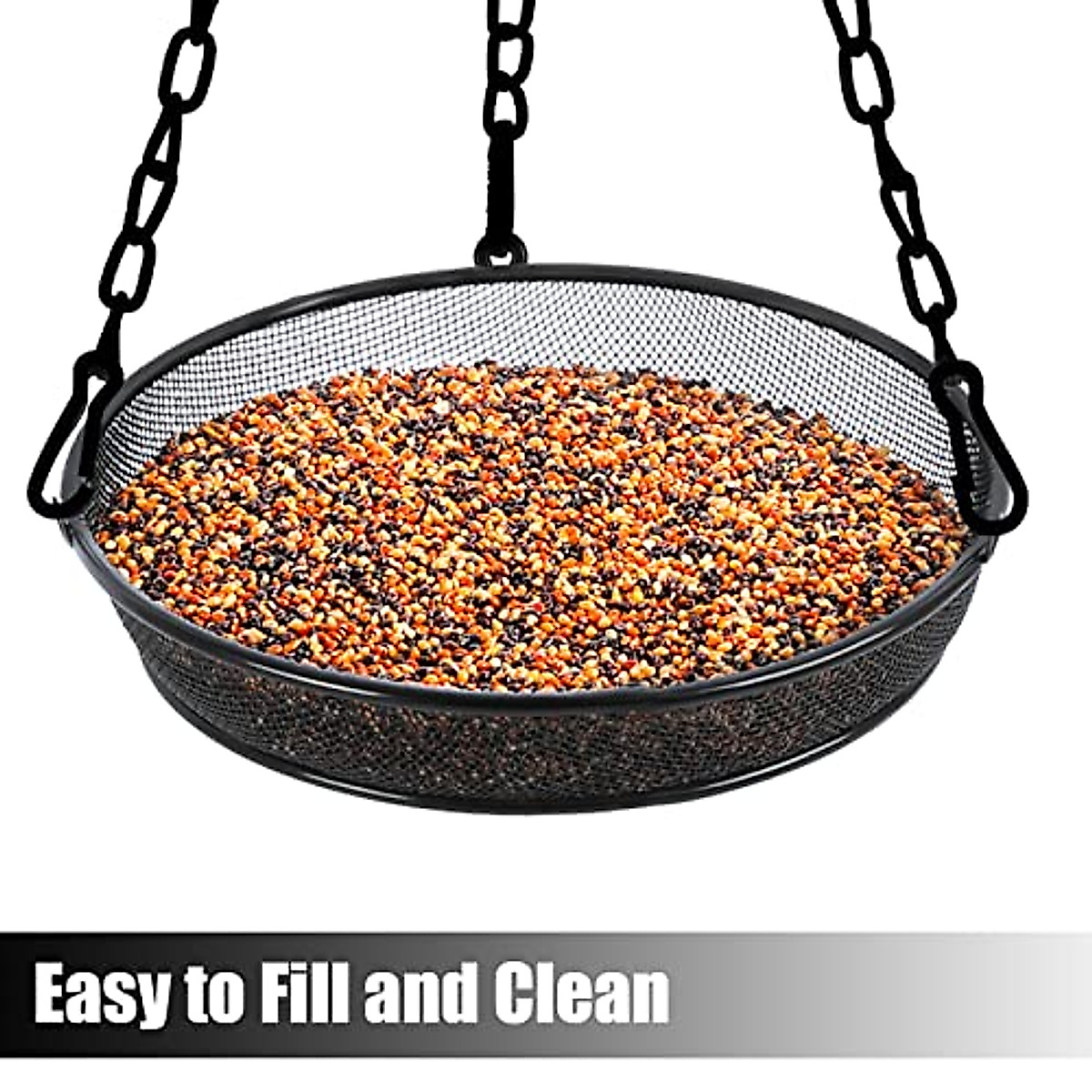 Gtongoko Hanging Bird Feeder Tray, Metal Mesh Platform Feeders for Birds, Outdoor Garden Decoration for Attracting Birds