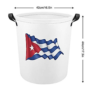 Cuba Flag Large Laundry Basket Hamper Bag Washing with Handles for College Dorm Portable
