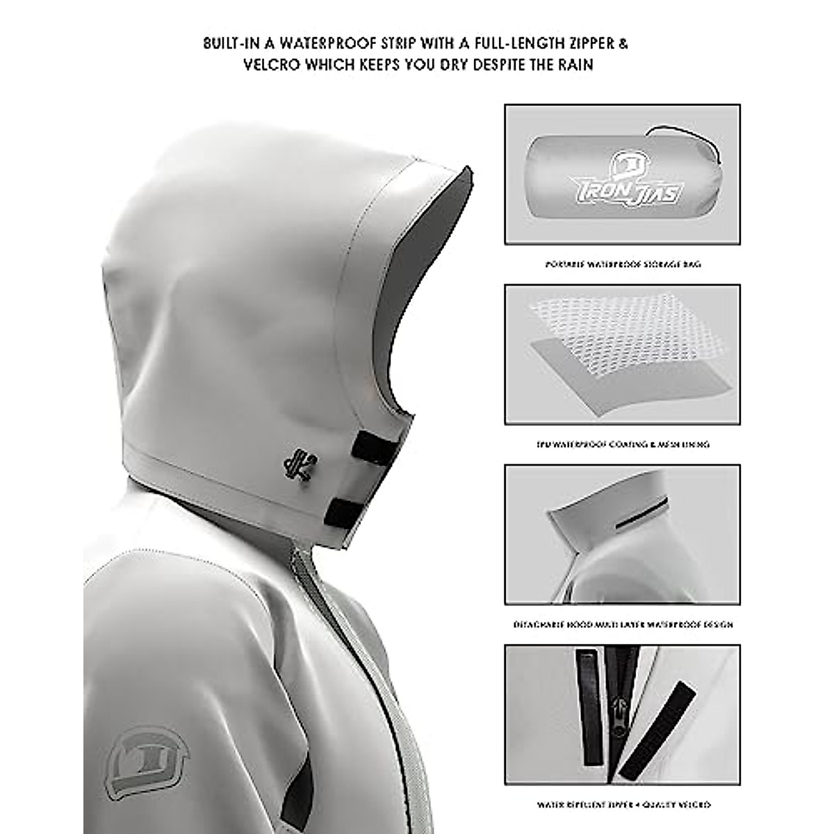 IRON JIA'S Rain Suit, Motorcycle Rain Gear Suit for Men & Women, Jackets & Pants Reflective Waterproof Breathable Rainsuit