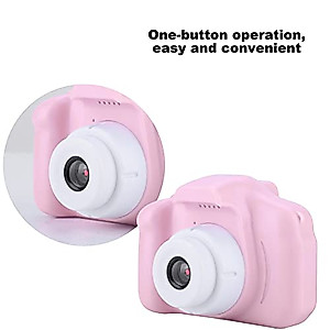 Pissente Kid Video Camera, 12Mp 32G Memory Card 1080P Kid Camera, for Girls Birthday Birthday Christmas New Year Gift(Pink)