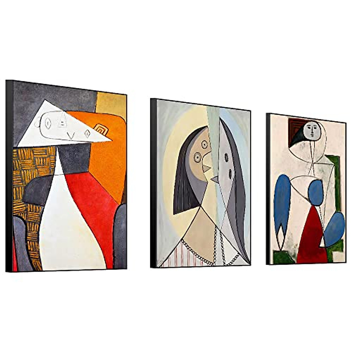 Wall Art Canvas Wall Art Framed Wall Art Simple Abstract Wall Art 24 "X 32" Black Frame 3 Piece Suite Suitable For Living room Bedroom Bathroom Dining Room Kitchen Office Wall Decor Aesthetic Wall Art (grey, 24 "X 32" X 3 pieces)