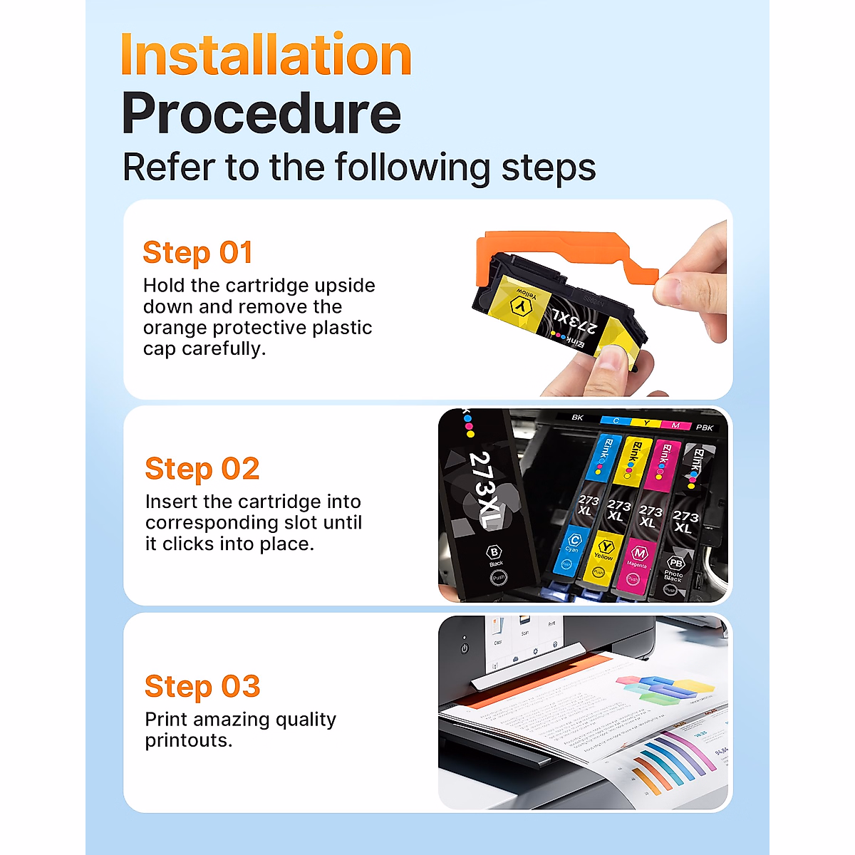 E-Z Ink (TM) Remanufactured Ink Cartridge Replacement for Epson 273XL 273 T273XL to use with XP-520 XP-600 XP-610 XP-620 XP-800 XP-810 XP-820 (1 Black 1 Cyan 1 Magenta 1 Yellow 1 Photo Black) 5 Pack