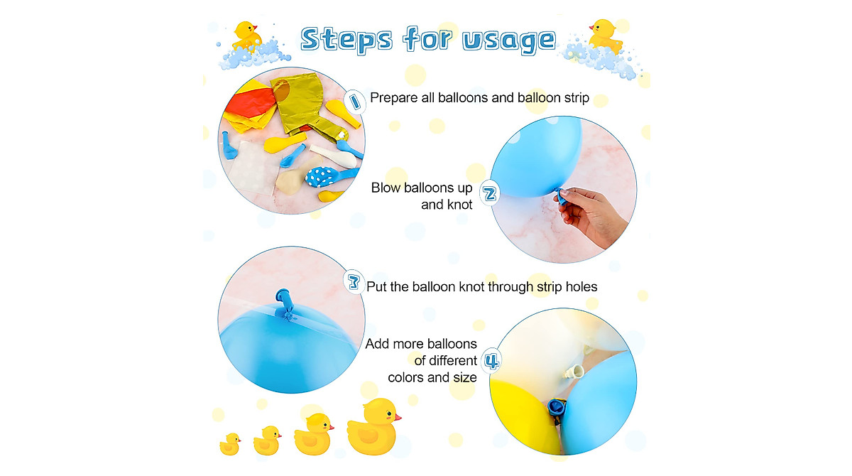 HyDren 113 Pcs Duck Balloon Arch Kit for Celebrations