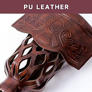 GSE Games & Sports Expert Set of 6 Heavy Duty PU Leather Billiard Pool Table Pockets, Billiard Pool Table Accessories (Walnut, Shield)