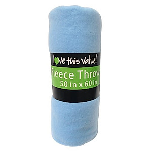 Imperial Home 50x60 Soft Bulk Fleece Throw Blankets, Throw Blanket for Couch, Travel, Bed, Room, Fleece Travel Blanket, Lightweight Blanket, Fall Blankets & Throws, Cozy Blanket, 12 pk (Multicolor)