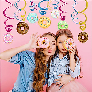 30Ct Donuts Party Supplies Hanging Swirl Decorations for Girls,Boys,Kids, Home,Classroom,Baby Shower,Birthday