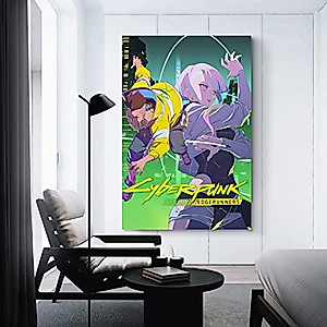 ChezMax Cyber Punk Edgerunners Anime Poster Canvas Art Poster and Wall Art Picture Print Modern Family Bedroom Decor Posters 12x18inch(30x45cm)