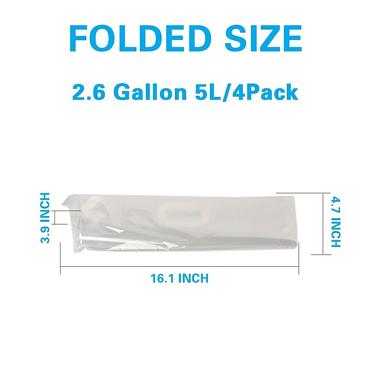 Soddeph 2.6 Gallon Collapsible Water Container Bag, BPA Free Food Grade Clear Plastic Storage Jug for Sport Camping Riding Mountaineer,Freezable,Food Grade (2.6 Gal, 4-pack)