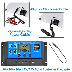 Solar Panel (25w/50w/75w/100w), Dual Usb18v/5v, With 20a Controller, Photovoltaic Battery System(12v Battery Power Charging), For Rv, Boat, Trailer, Farm,75W