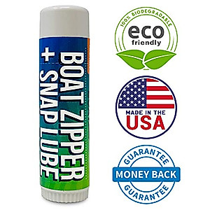 Zipper Wax & Zip Lube Marine Grade Zipper Lubricant Stick Zipper Lubricate with Ease Boat, Canvas, Bimini Snap, Metal Zippers, Jackets, Coolers, Vinyl Panels, Wetsuit & Drysuit No Oil & Graphite Mess