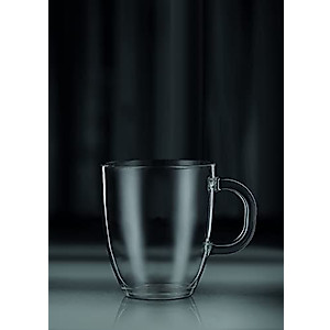 Bistro Coffee Mug Single-Wall Glasses, 12 Ounce (2-Pack), Clear