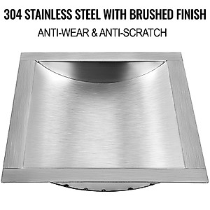 Mophorn 304 Stainless Steel Drop-in Deal Tray 12" Deep x 10" Wide x 1.6" High Brushed Finish for Cash Register Window