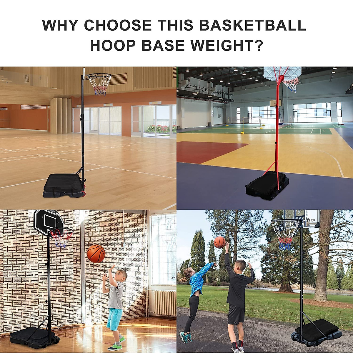 Weather-Proof Heavy Duty 600D Polyester Oxford Cloth Portable Base Anchor Weight for Basketball Hoops - Hold up to 330 lbs and 3 Windproof Buckles for Indoor and Outdoor(Hoop Base Not Included)