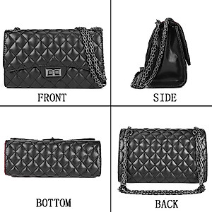 MIKOWEN Women's CrossBody Phone Bags,PU Leather Purse Handbags Mini Cell Phone Shoulder Bag with Card Slots and Shoulder Strap (Black-Large)