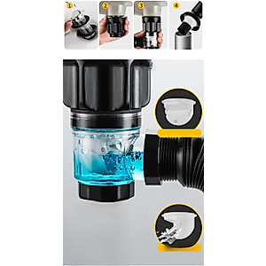 Wuyue Hua Bathroom Sink Drain Kit with Flexible Expandable P-Trap Sink Drain Pipe Tube Anti-Odor Bathroom Sink Drain Pipe for 1-1/4",1-1/2" and 2'' Drain Hole (Bounce Style)