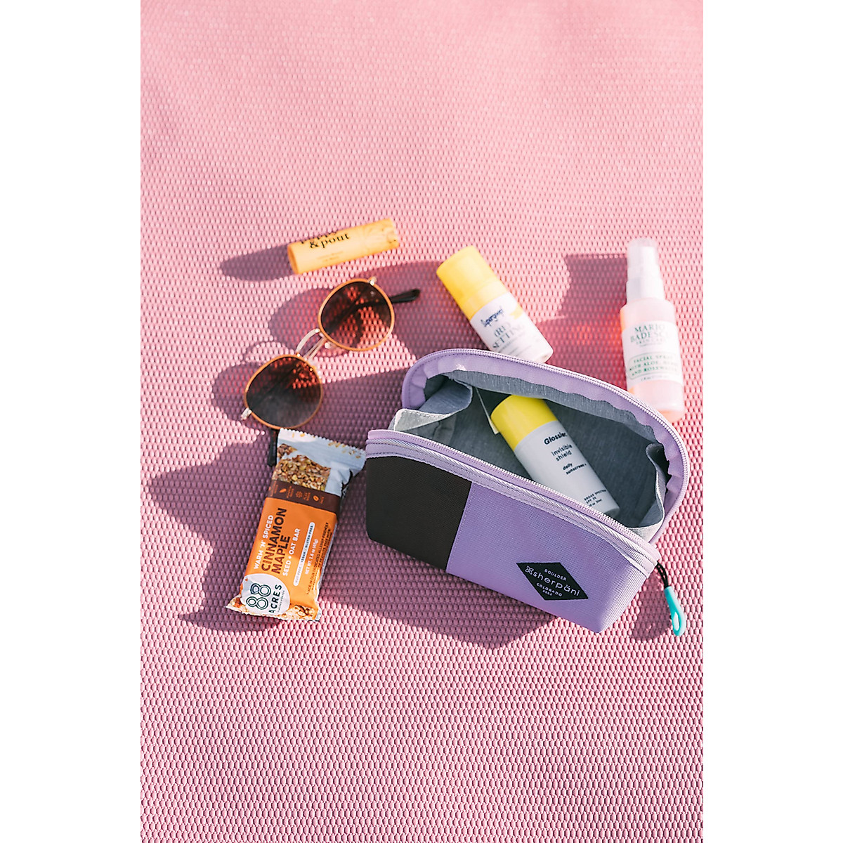 Sherpani Harmony Pouch, Travel Toiletry Bag, Cosmetic Bag, Lightweight Portable Pouch, Everyday Convenient Bag (Seagreen)