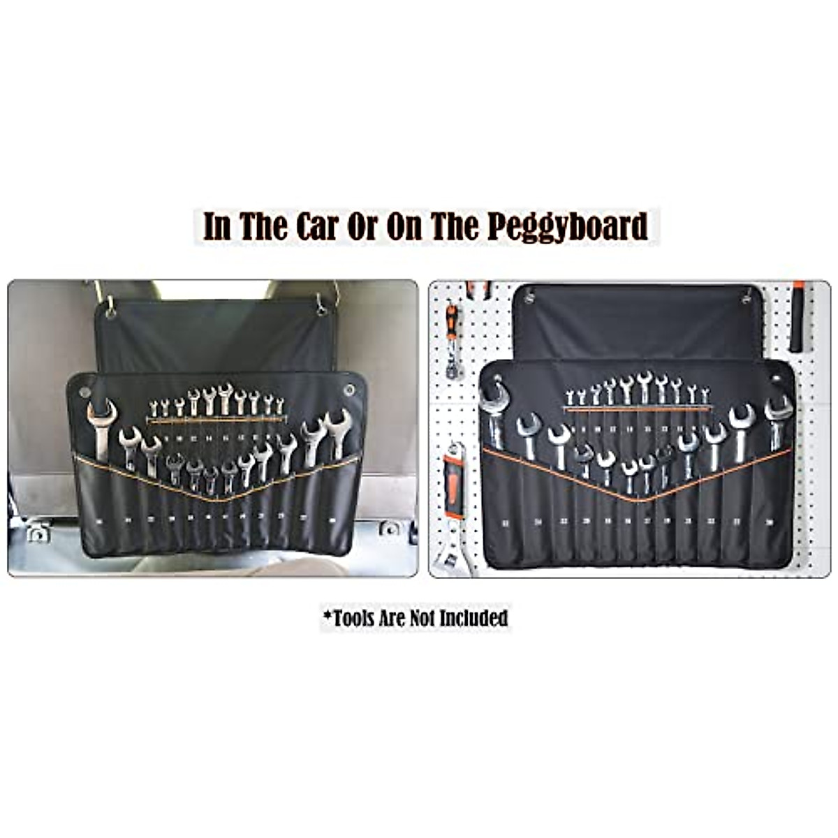 22-Pockets Wrench Roll, 0.25-1.25" Wrench-Set Tool Roll, Wrench roll bag, Tool wrap, Wrench bag, Wrench wrap, Wrench sleeve, Wrench pouch, Wrench tool roll, Wrench holder bag, Wrench roll up organizer