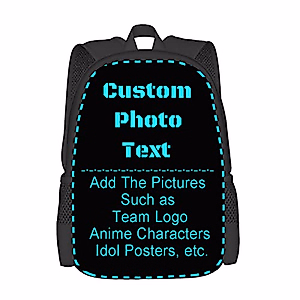 Exgunly Custom Backpack, Custom Personalized Text Picture Backpack, Customize Travel Backpack for Men Women,17In Casual Backpack, Black