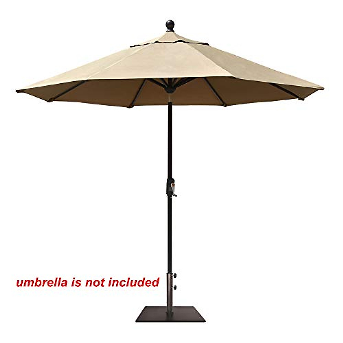 EliteShade USA Up to 160 lbs Square Umbrella Base Steel Plate Stand Market Patio Outdoor Heavy Duty Umbrella Holder, Bonus 18.5" Square Weight Sand Bag (Sand is not Included), Reddish-Brown
