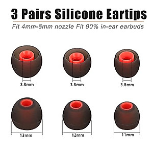 Luckvan Replacement Earbuds Tips Anti Slip Silicone Earhooks Earbuds Cover Eartips Fins Wings Earphones Stabilizer for in-Ear and Ear Canal Earbuds M