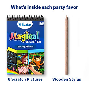 Skillmatics Party Favors (Pack of 15) - Magical Scratch Art Set for Kids, Animals, Goodie Bag, Stocking Stuffers, DIY Craft Activity, Christmas Gifts for Girls, Boys Ages 3, 4, 5, 6, 7, 8