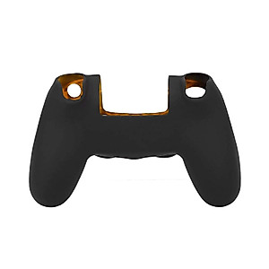 Gamepad Controller Cover, Non Slip Surface Silicone Cover for PS4 Controller, Covers for Sony PS4, Provides a More Comfortable Experience Protector Accessories for Ps4 Controller(Black+red)