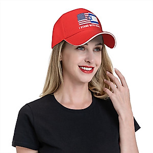 Support Israeli,I Stand with Israel Flag Baseball Cap Women Trucker Hat Men Dad Hat Adjustable Snapback Hat Red