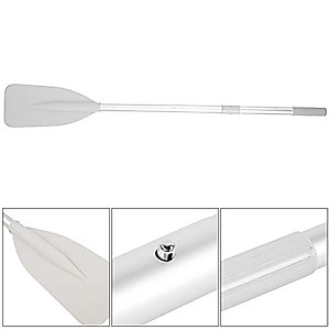 Keenso 2Pcs Inflatable Dinghy Oars, Silver Dinghy Paddle Boat Durable Paddles Plastic for Boat Canoe Water Marine Sports Rowing