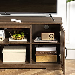 ZINUS Bennett TV Stand for TVs up to 65”, Farmhouse Style Entertainment Center, TV Stand with Storage, Living Room or Bedroom Furniture, Brown