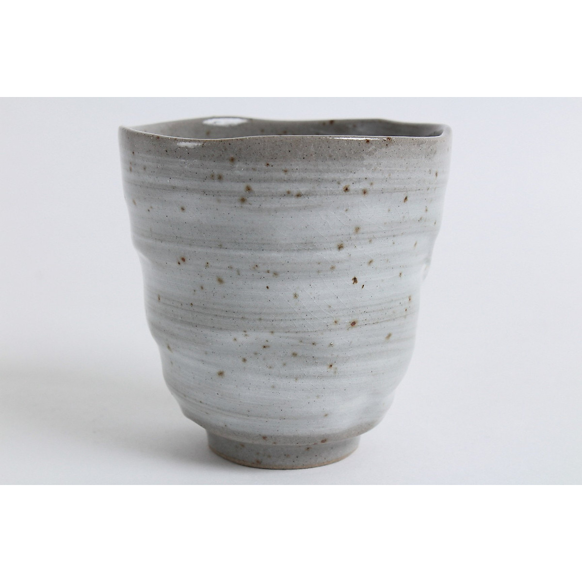 HlpiAMok Aeiniwer Mino ware Japanese Pottery Yunomi Chawan Tea Cup Jizo Stone Statues Gray Sanaegama made in Japan (Japan Import) KSY006