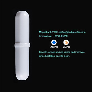 MECCANIXITY Magnetic Stirrer Mixer Stir Bar Rod with Ring Shape Coating Magnet White for Laboratory 7in1 Set