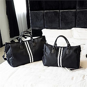 Sports Bag Men's And Women's Handheld Luggage Bag Large Capacity Travel Bag Lightweight Gym Bag (Color : Black, Size : 46x28x22cm)