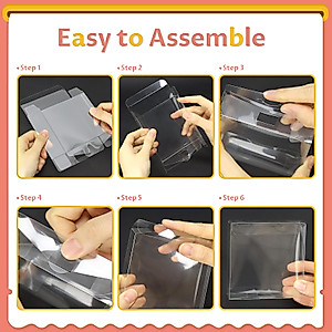 CZWESTC 30 Pack Rectangle Plastic Favour Boxes，4x4x1.2inch Clear Boxes for Treats, Cookie, Chocolate, Sugar, Wedding, Christmas Party, Festival Gift Packaging