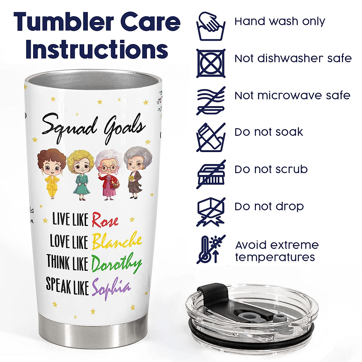 34HD Valentine Friend Gifts, Golden Movie Tumblers with Lid 20 oz Stainless Steel, Best Friend Travel Cup Mug, Friend Decor, Birthday Gifts for Bestie Women Girls