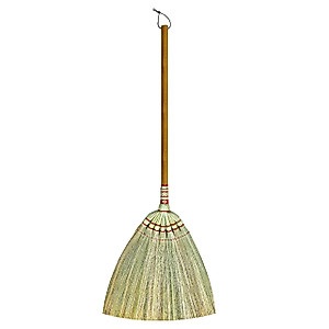 Asian Broom 46 inch - Straw Soft Broom - Long Handle Broomstick for Cleaning, Decoration, Wedding-Natural Whisk Broom for House, Garage, Office,Kitchen - Indoor Grass Broom