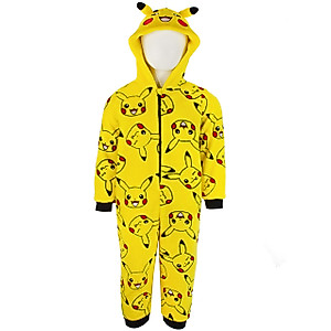 Pokemon Onesie Boys Pikachu Yellow 3D Ears Kids All In One 7-8 Years