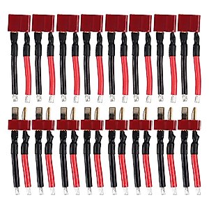 XIITIA 8 Pairs T Plug Female and Male Connector with 14AWG Silicon Wire, 53MM Extention Cable for RC Lipo Battery Cable Drone
