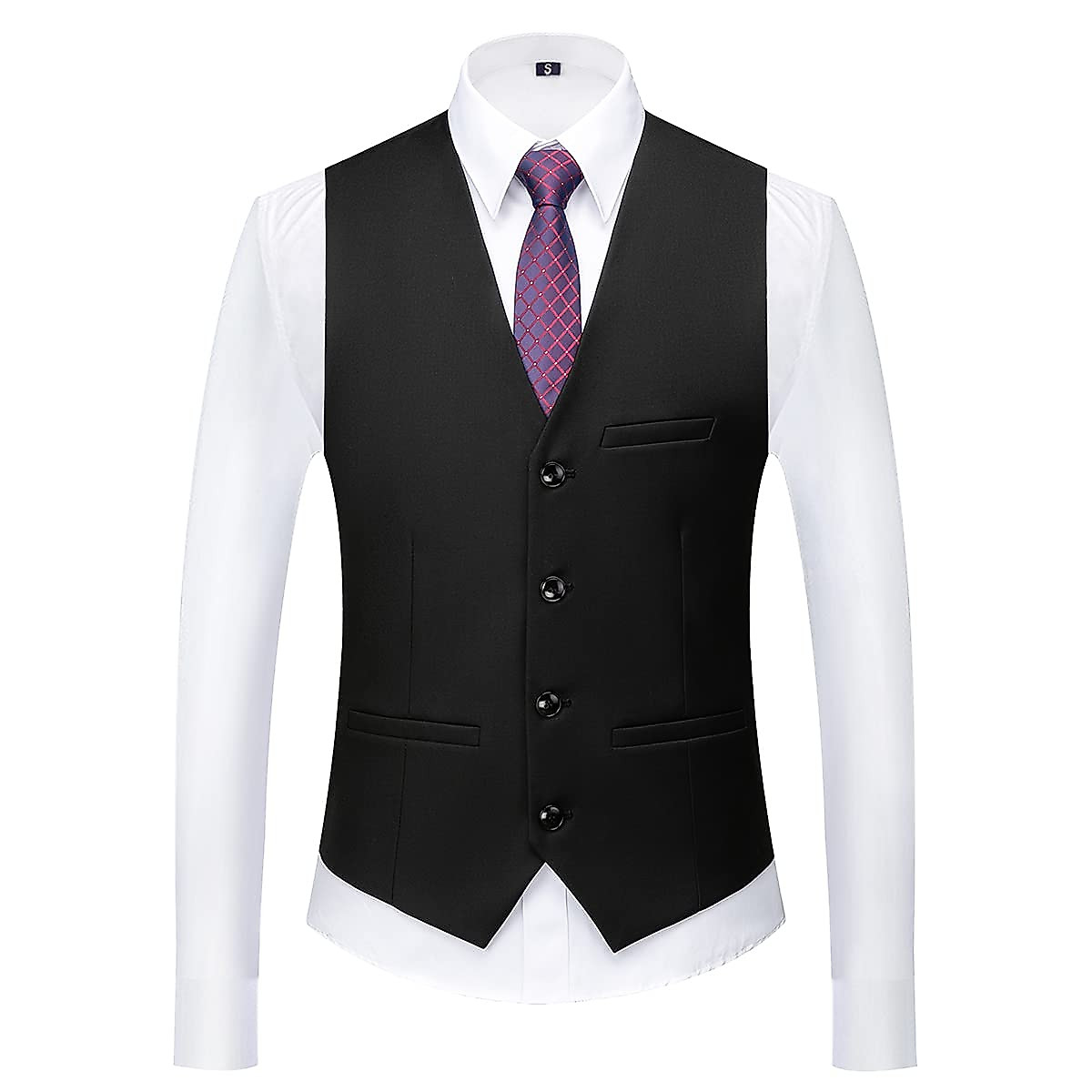 Mens Suits Regular Fit 3 Piece Tuxedo Blazer Jacket Vest Pants Formal Suit Set for Men Wedding Prom Casual Black