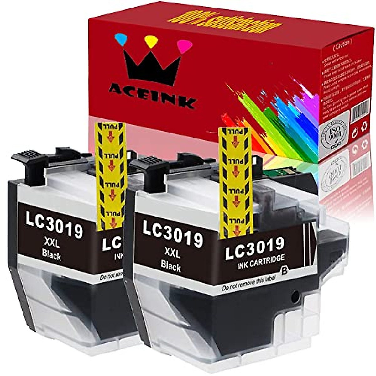 AceInk Compatible LC3019 XXL 2 Packs Black Ink Cartridges for Brother LC3019 Work with Brother MFC-J5330DW, MFC-J5335DW, MFC-J6530DW, MFC-J6730DW, MFC-J6930DW Inkjet Printer