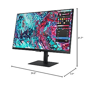 SAMSUNG 27-Inch ViewFinity S8 Series 4K UHD High Resolution Monitor, IPS Panel, 60Hz, Thunderbolt 4, HDR 10+, Built-In Speakers, Height Adjustable Stand, S27B804TGN, 2022, Black