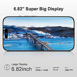 ExAchat A14 Pro Max 5G Unlocked Smartphone 120MP Camera 7.3" FHD+ Display 120HzD 6GB+128GB/1TB Cell Phones Unlocked Expandable 8000mAh Dual SIM/GPS/Fingerprint/Face ID