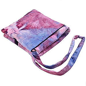 Beach Chair Cover, Microfiber Chaise Lounge Towel Cover with Storage Pockets for Pool Sun Lounger Hotel Garden Purple Tie-Dye