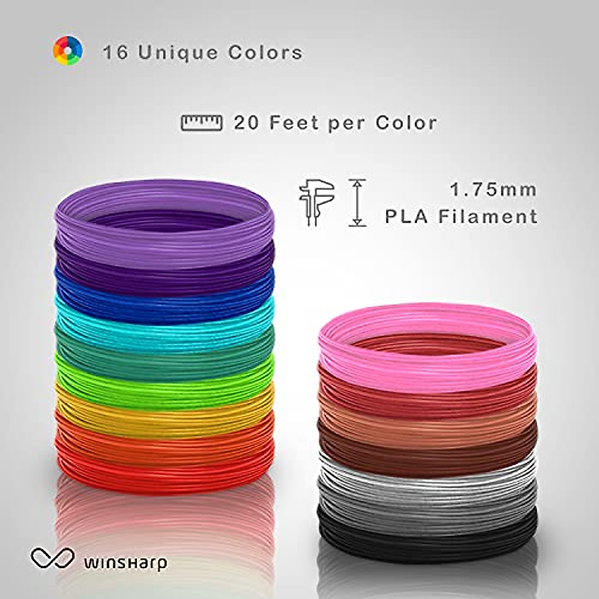 3D Pen Filament Kit Refills for 3D Pens - PLA 1.75mm Filament Color Pack Sample | Create Professional Art with 3D Pen Refills for Kids and Adults 3-D PLA Printing Filament Bundle Kit Accessories
