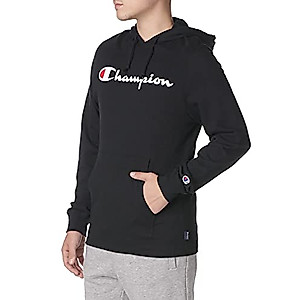 Champion Hoodie, Cotton Mid-Weight Hooded T-Shirt, Comfortable Men's Tee, Black-549921, XX-Large