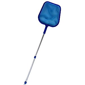 FibroPool Leaf Skimmer Net with Extendable Aluminum Pole - Ultra Fine Mesh Rake for Cleaning Swimming Pools, Spas, Hot Tubs and Fountains - Pool Maintenance Accessories