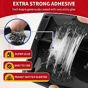 LULUCATCH Mouse & Insect Glue Traps, 12 Pack Adhesive Glue Traps, Pre-Baited Glue Boards Non-Toxic Bulk Mouse Traps Indoor for Mole, Cockroach, Flea, Insects, Rodent, Bug, Pet Safe for House & Garage