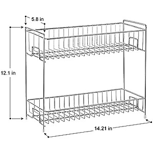 MOOACE Under Sink Organizer, 2 Tier Under Cabinet Bathroom Sink Organizers and Storage, Multi-purpose Under Sink Shelf Organizer Rack for Bathroom Kitchen