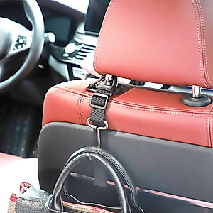 QUIDAOSO Car Purse Holder Hook, Car Seat Headrest Hooks for Purses and Bags Cute, Metal Adjustable Hidden Hooks for Handbag, Hanger Storage Organizer, Heavy Duty 100 lbs. (P1)