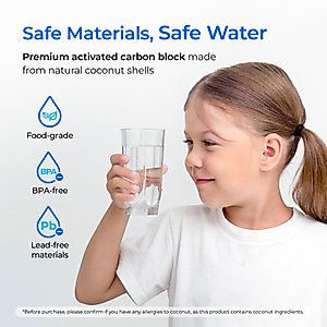 Waterdrop GXULQR Under Sink Replacement Filter, Replacement for Hexagonal Head GE SmartWater GXULQR, GXULQK and GXK140TNN, 2K Gallons (Pack of 2)