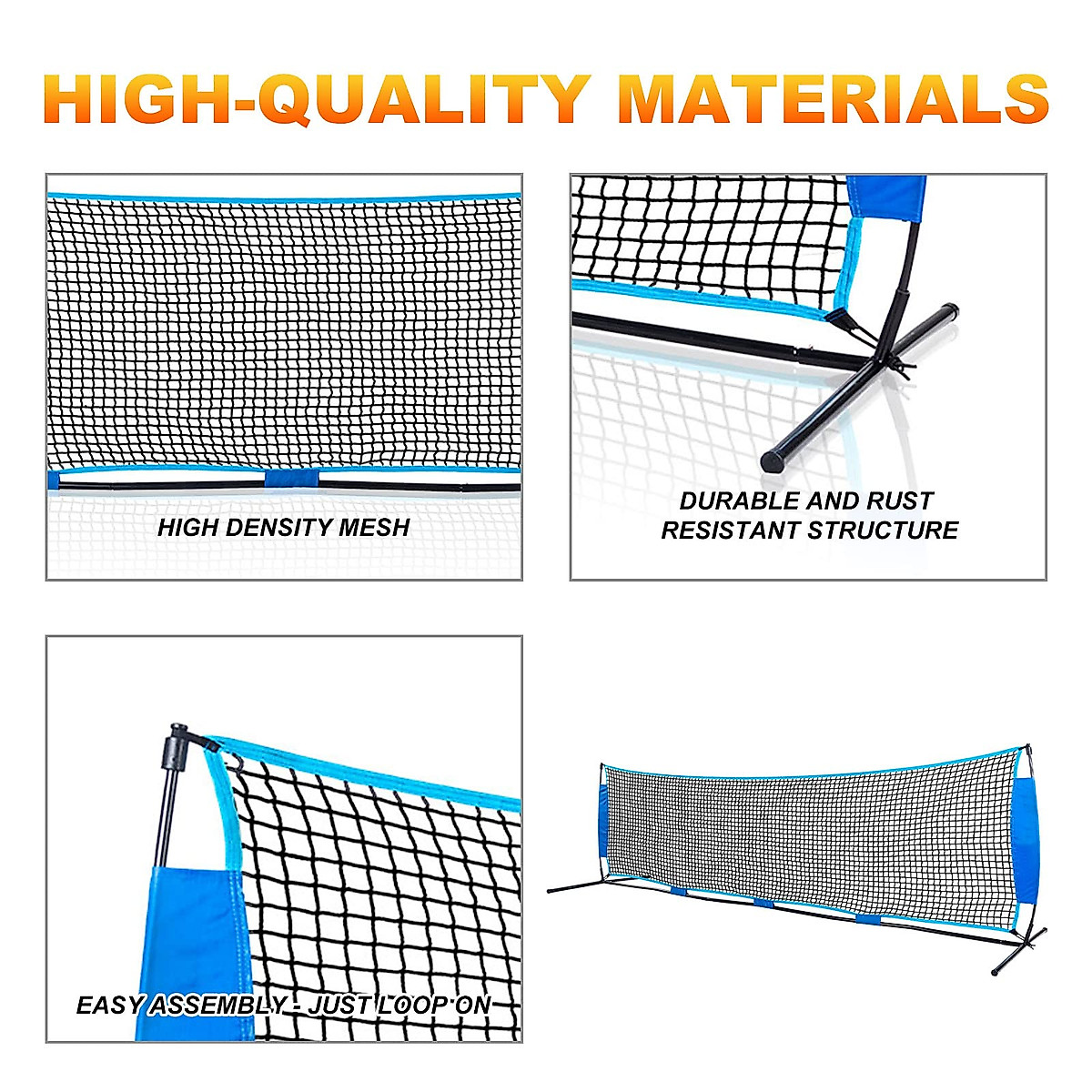 Sharellon Volleyball Net, Portable Volleyball Net, 10x3FT Volleyball Tennis Pickleball Soccer Training Net for Kids Indoor, Outdoor, Backyard, Beach, Driveway, Pool with Carrying Bag